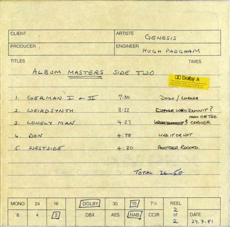 Genesis - Abacab (1981) - Rezension : Deutscher Genesis Fanclub it